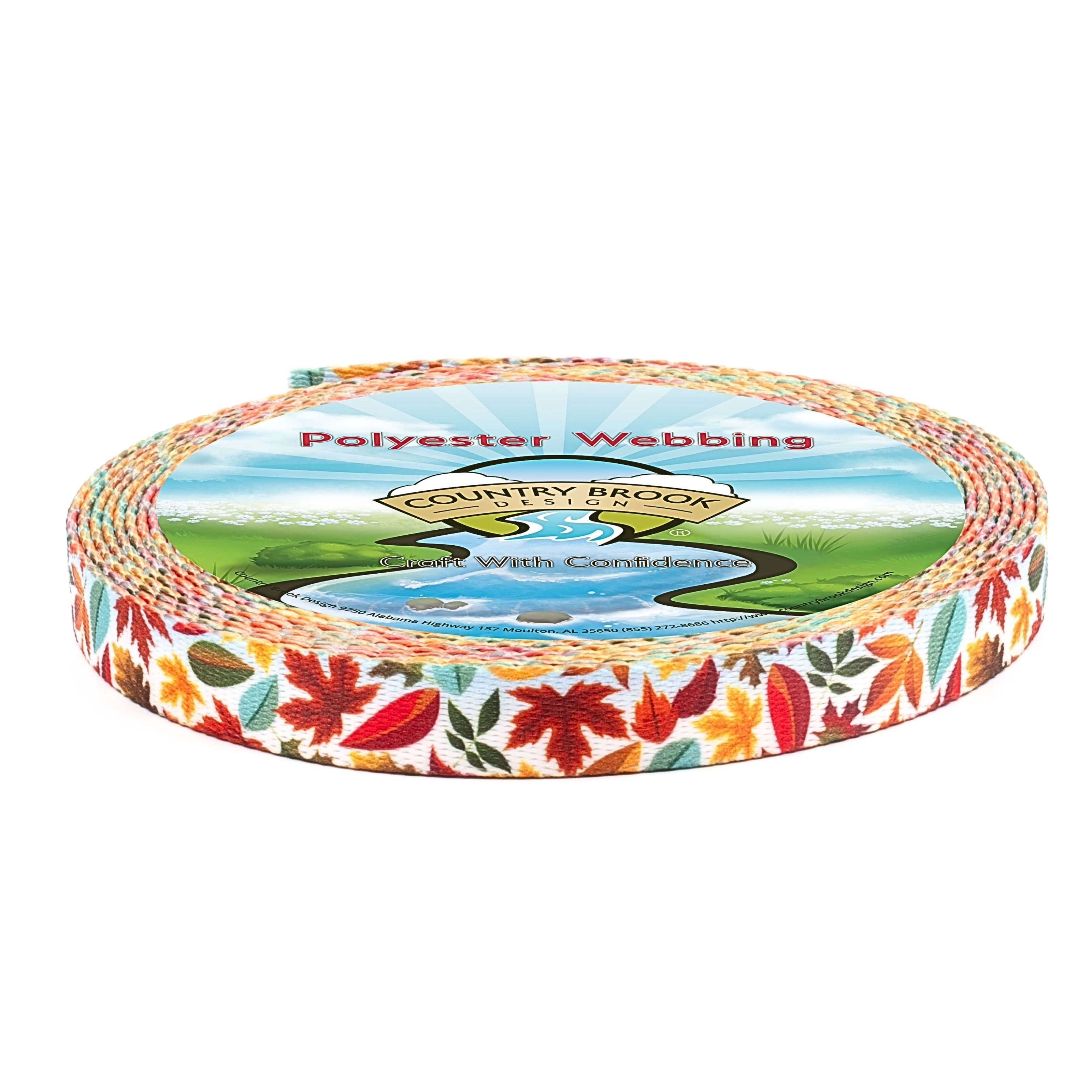 Country Brook Design - Brisk Autumn Polyester Webbing (5/8 Inch, 10 ...