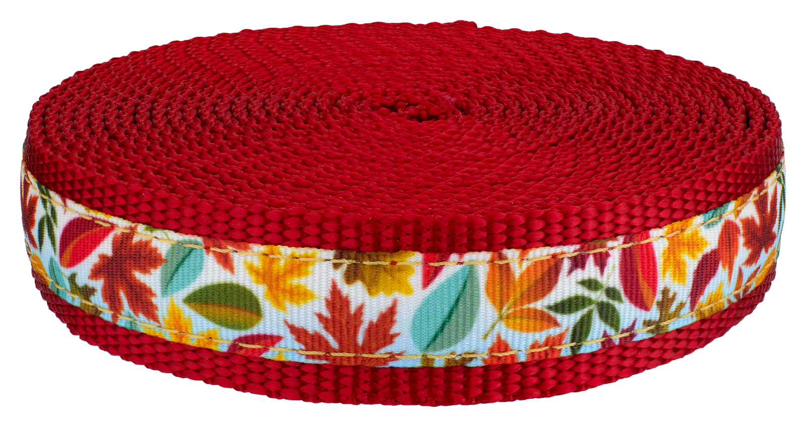 Country Brook Design - Brisk Autumn Ribbon on Red Nylon Webbing (1 Inch ...