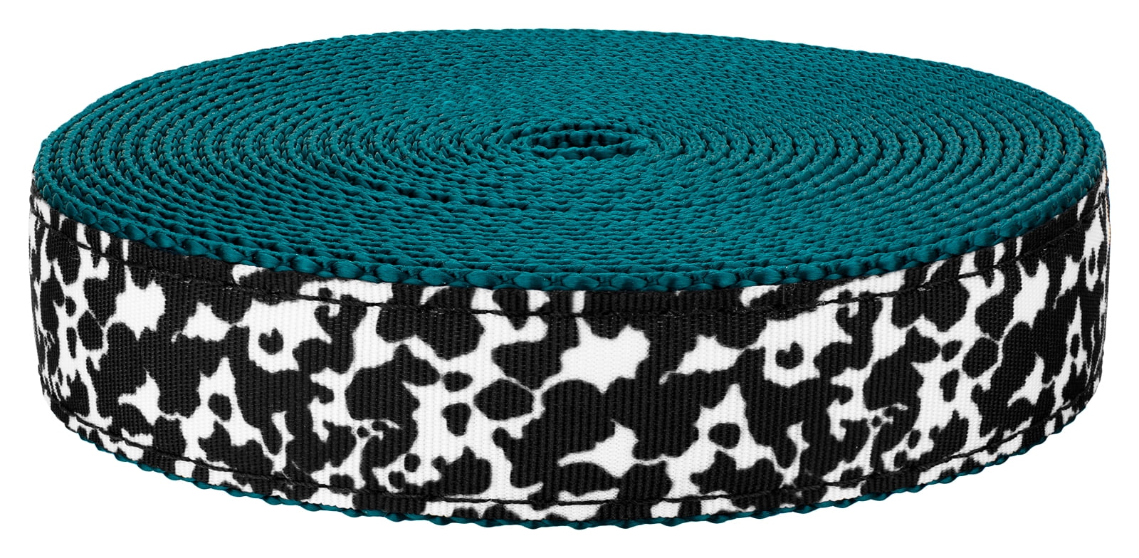 Country Brook Design - Dairy Cow Ribbon on Teal Nylon Webbing (1 Inch ...