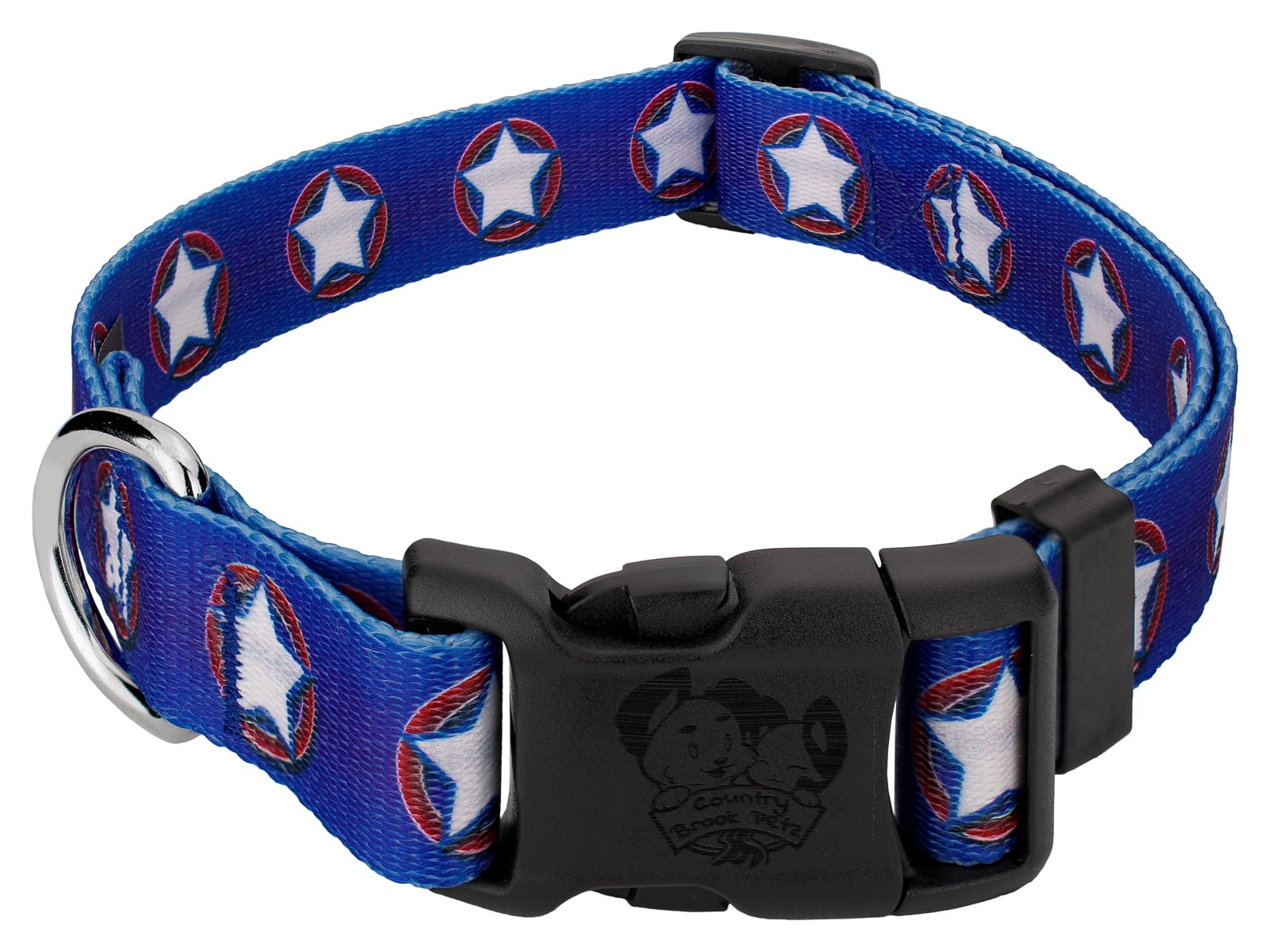 Deluxe American Stars Dog Collar - Made In The U.S.A., Large - Walmart.com