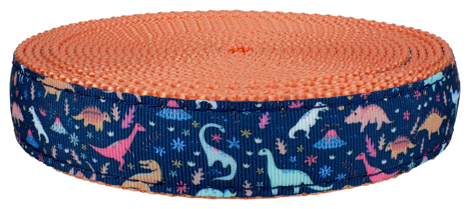 Country Brook Design - Dinosaurs Ribbon on Coral Nylon Webbing (3/4 ...