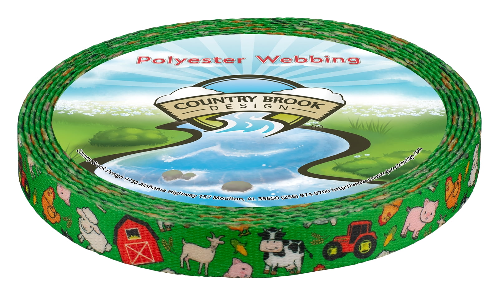 Country Brook Design - Farm Life Y'all Polyester Webbing (1/2 Inch, 50 ...