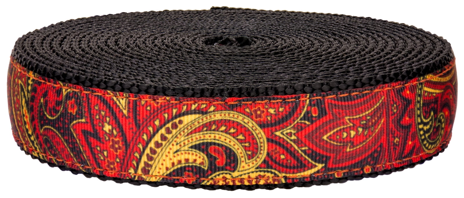 Country Brook Design - Fire Paisley on Black Nylon Webbing (3/4 Inch ...