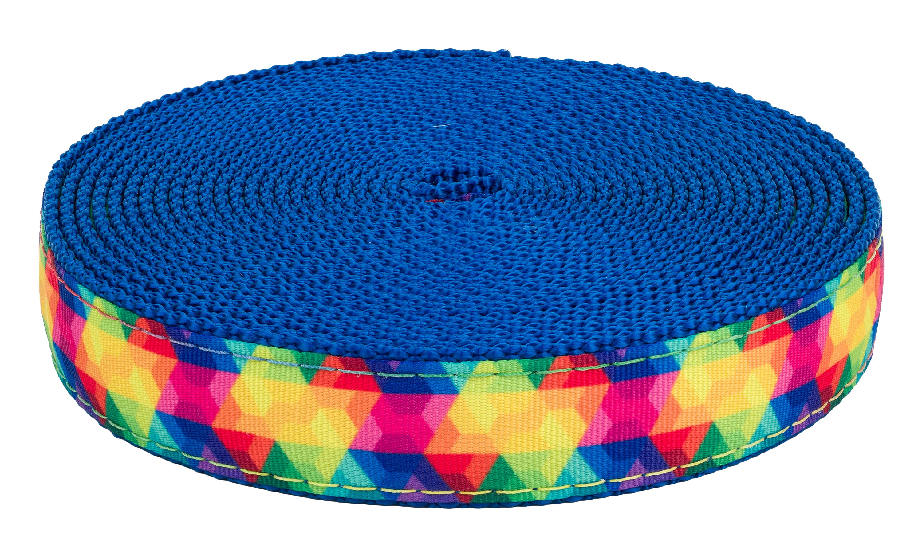 Country Brook Design - Kaleidoscope Ribbon on Royal Blue Nylon Webbing ...