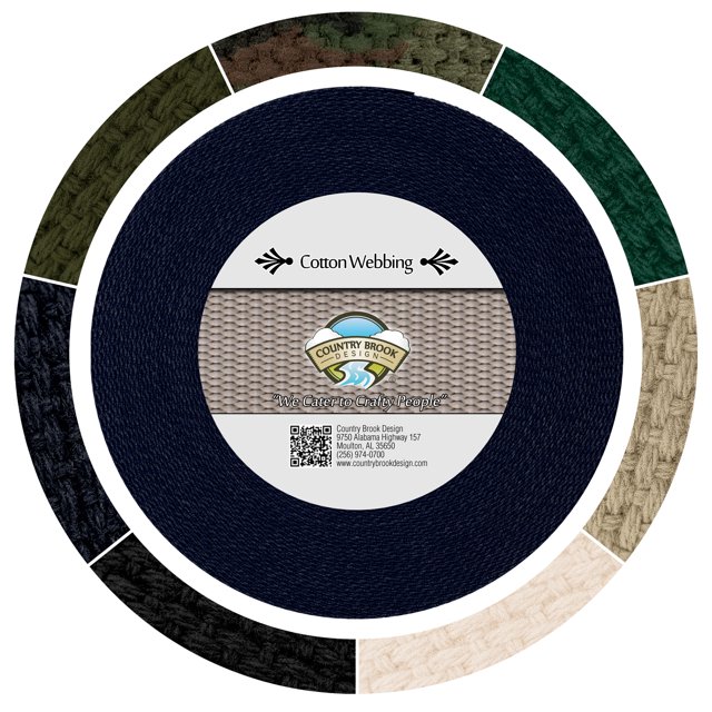 Country Brook Design - Navy Blue 1 1/4 Inch Heavy Cotton Webbing ...