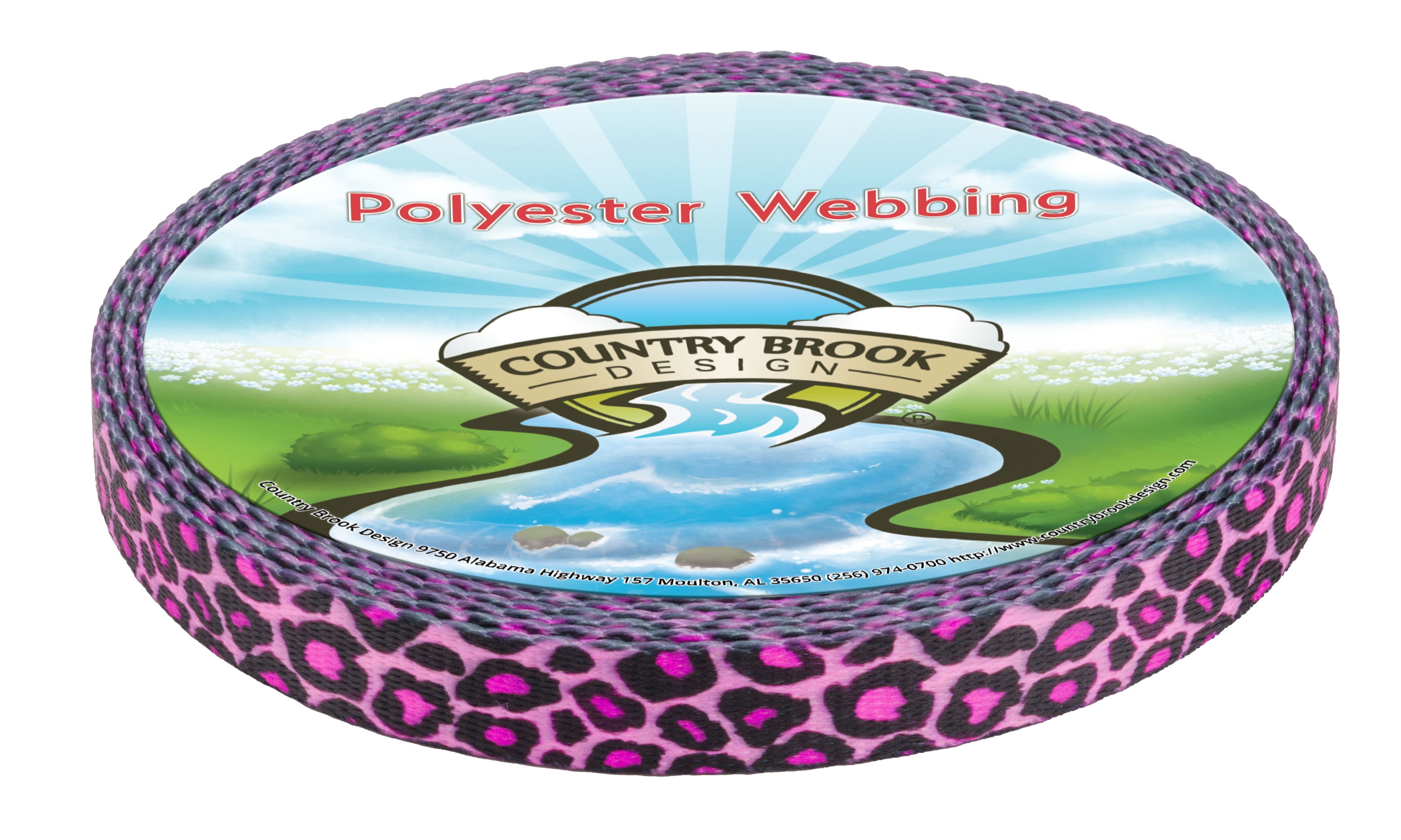 Country Brook Design - Pink Leopard Polyester Webbing (1/2 Inch, 50 ...
