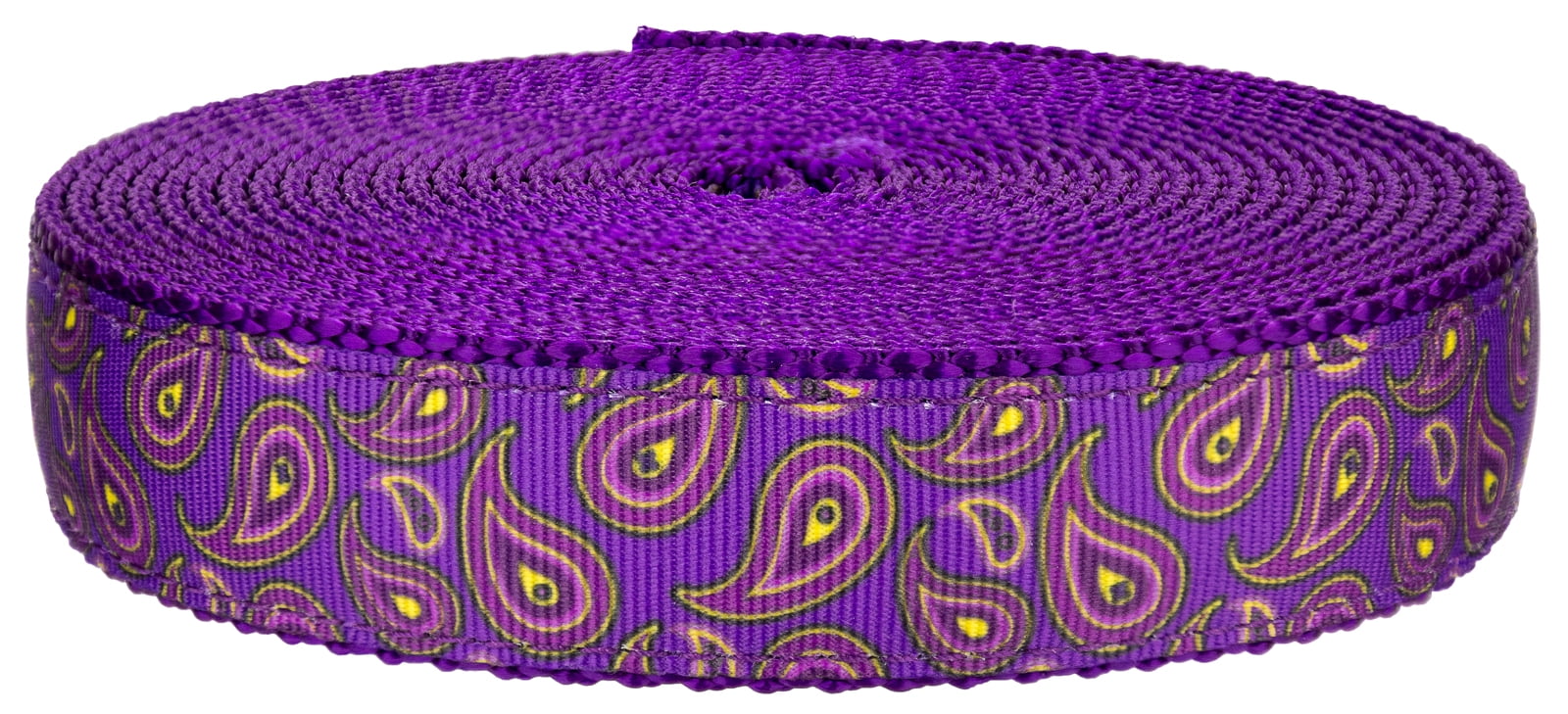 Country Brook Design - Purple Paisley on Purple Nylon Webbing (1 Inch ...