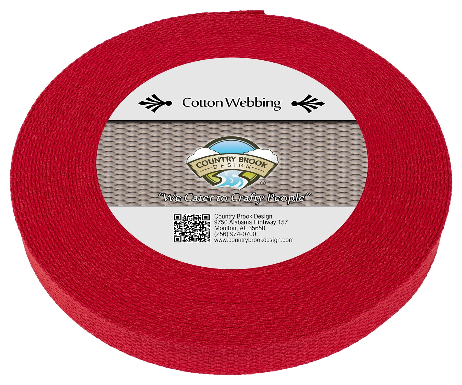 Country Brook Design - Red Heavy Cotton Webbing with 20 Vibrant Color ...
