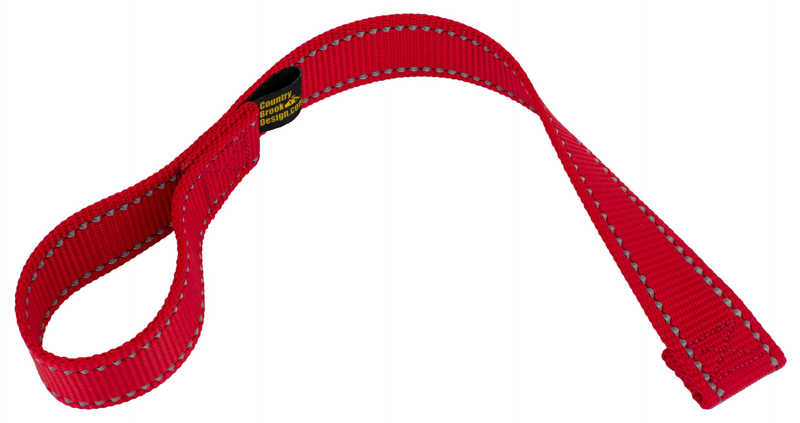 Country Brook Design® Red Winch Hook Pull Strap with Reflective Nylon ...