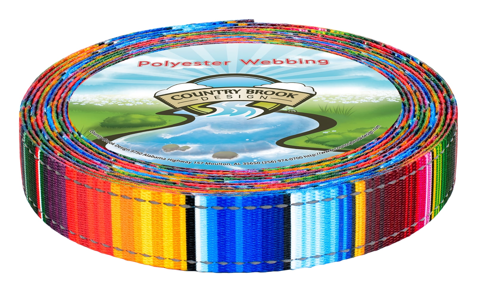 Country Brook Design - Serape Reflective Polyester Webbing (1 Inch, 50 ...