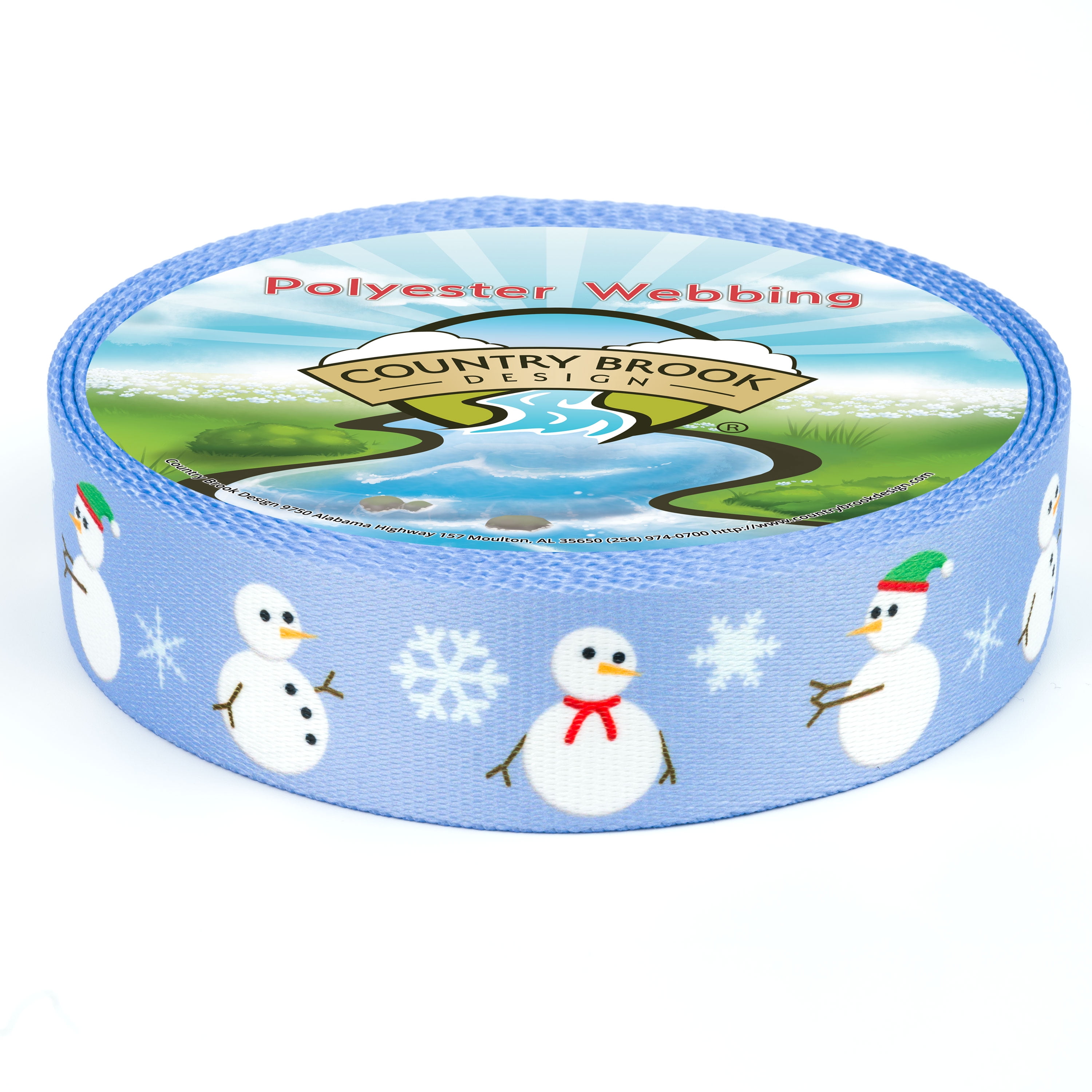 Country Brook Design - Snowman Polyester Webbing (1 1/2 Inch, 50 Yards ...