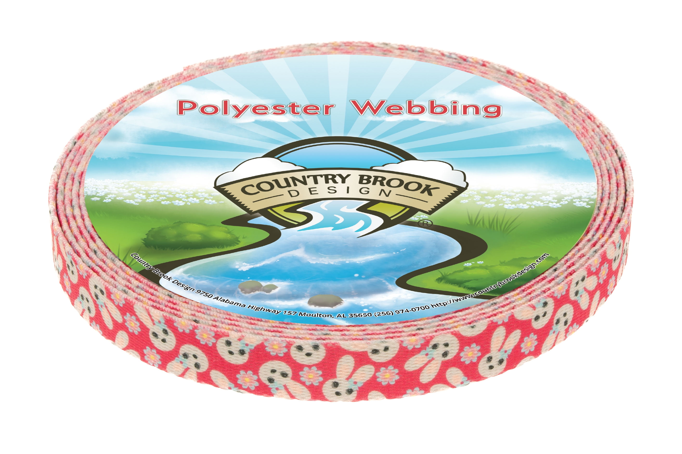 Country Brook Design - Spring Bunnies Polyester Webbing (1/2 Inch, 50 ...