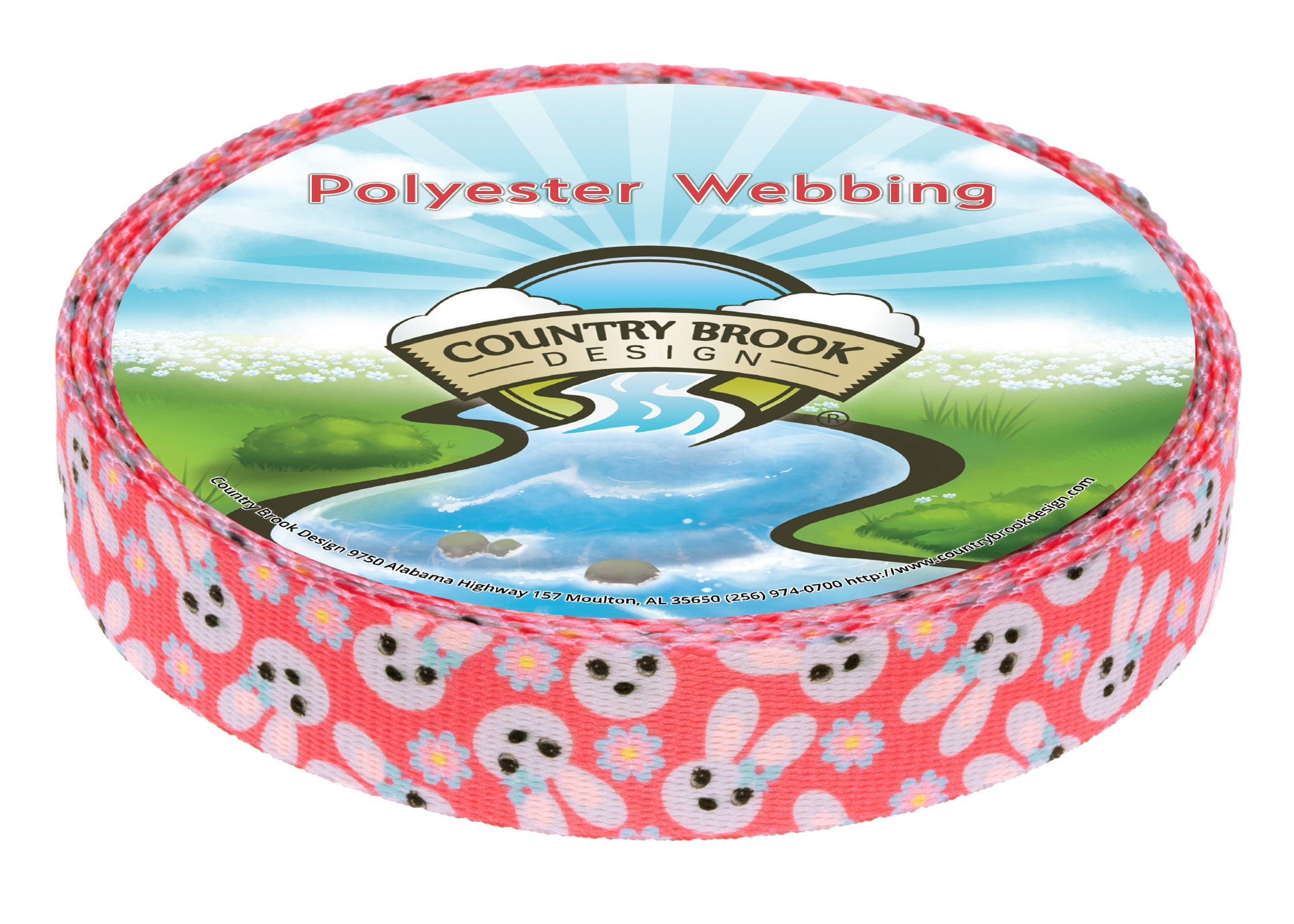 Country Brook Design - Spring Bunnies Polyester Webbing (1 Inch ...