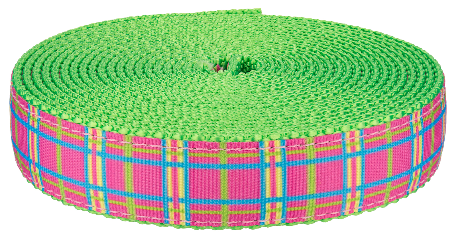 Country Brook Design - Spring Pink Plaid on Hot Green Nylon Webbing (1 ...