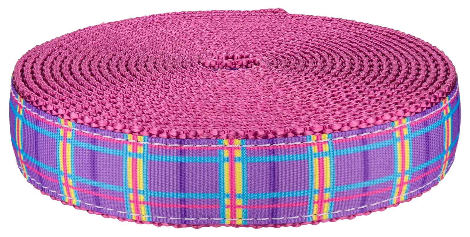 Country Brook Design - Spring Purple Plaid on Rose Nylon Webbing (1 ...