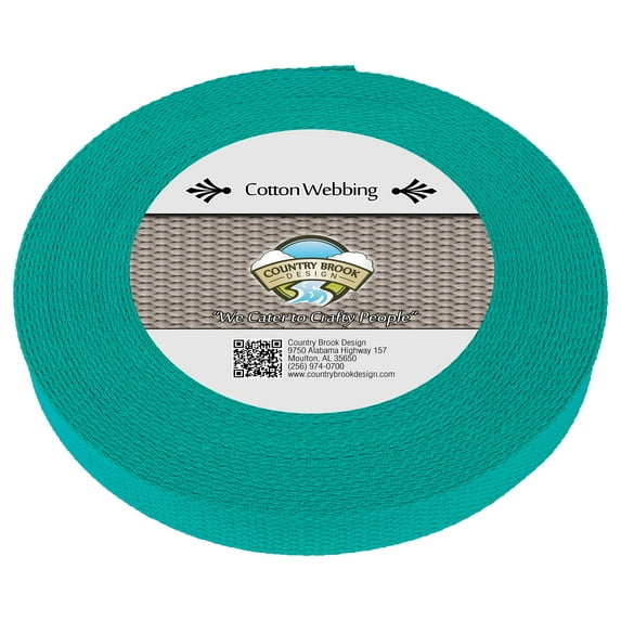 Country Brook Design - Teal Heavy Cotton Webbing with 20 Vibrant Color ...