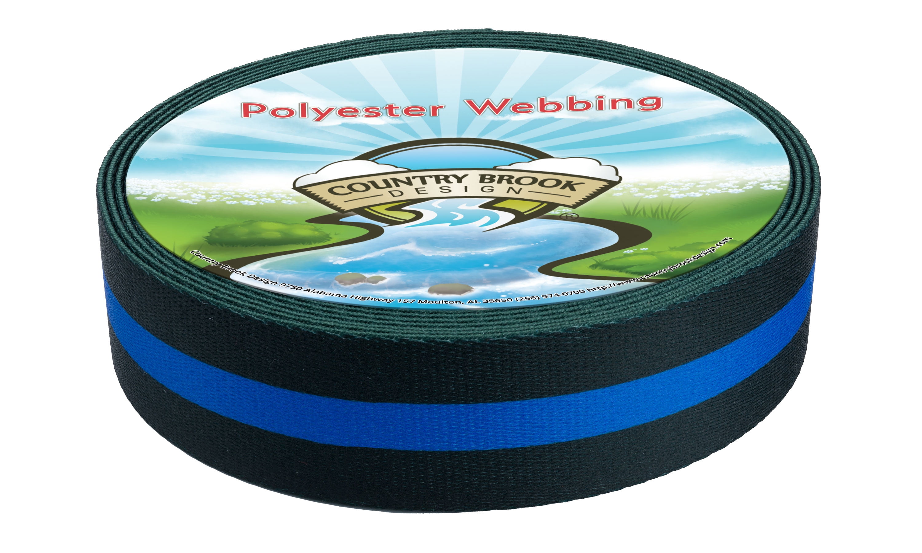 Country Brook Design - Thin Blue Line Polyester Webbing (1 1/2 Inch, 50 ...