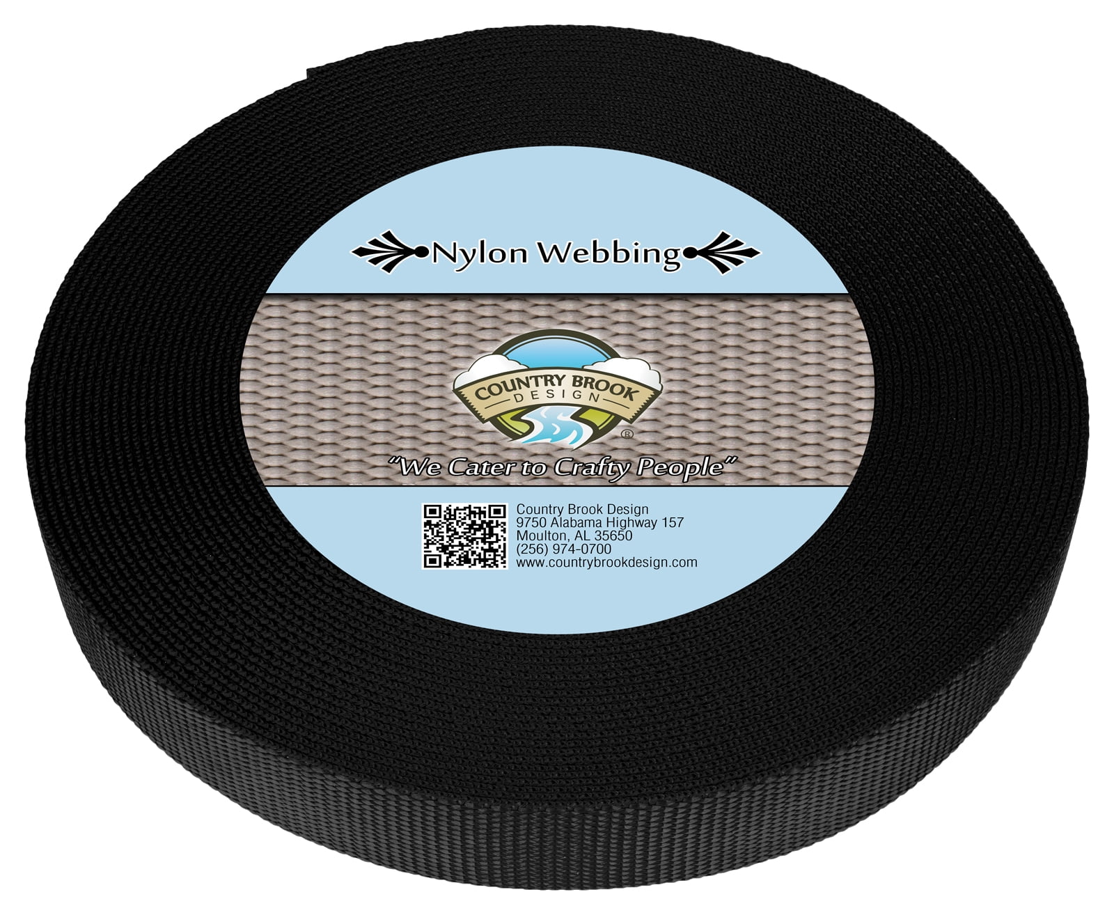 Country Brook Design® 1 Inch Black Heavy Nylon Webbing - Walmart.com