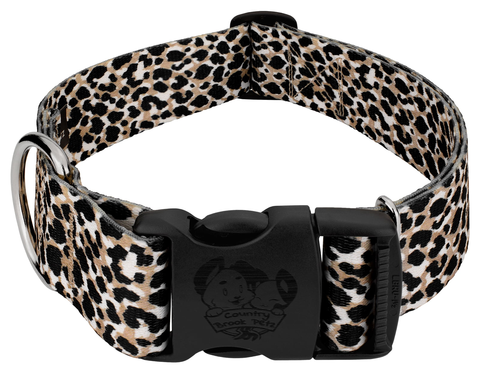 Country Brook Petz® 1 1/2 inch Deluxe Cheetah Dog Collar, Large ...
