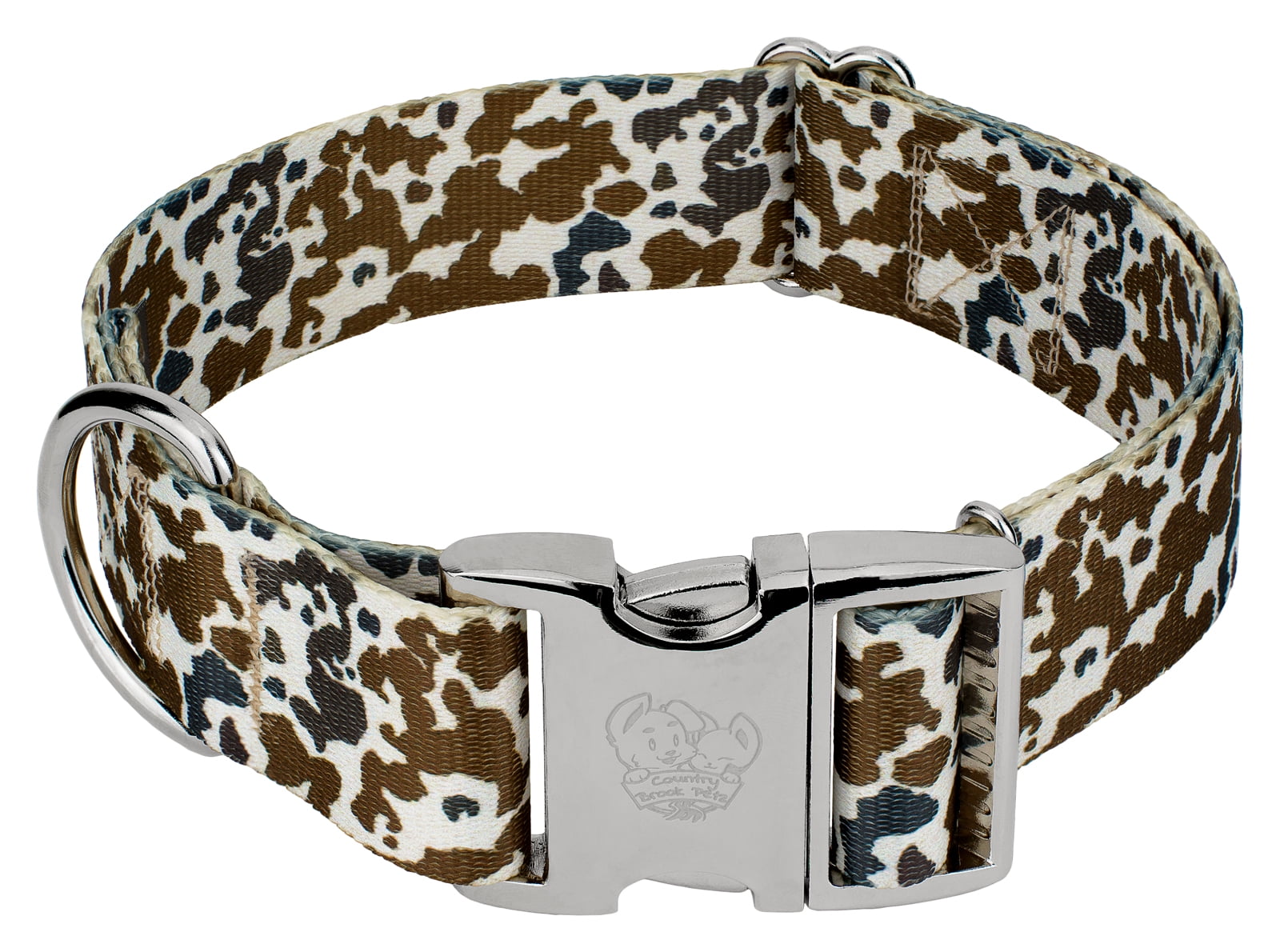 Country Brook Petz® 1 1/2 inch Premium Cow Print Dog Collar, Medium ...