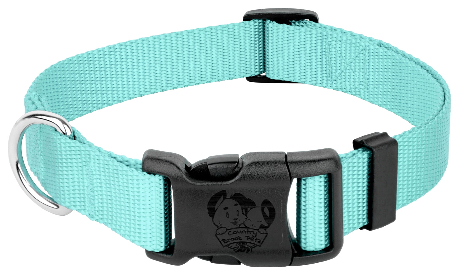 Country Brook Petz, Deluxe Light Cyan Nylon Dog Collar, Large - Walmart.com