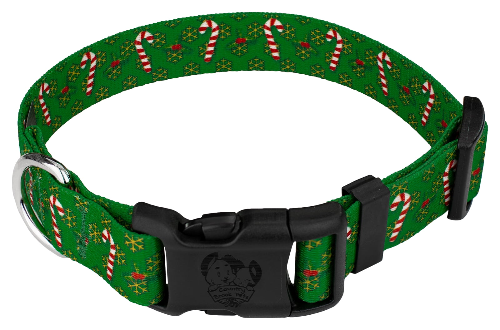 Country Brook Design, Deluxe Candy Cane Christmas Dog Collar ...