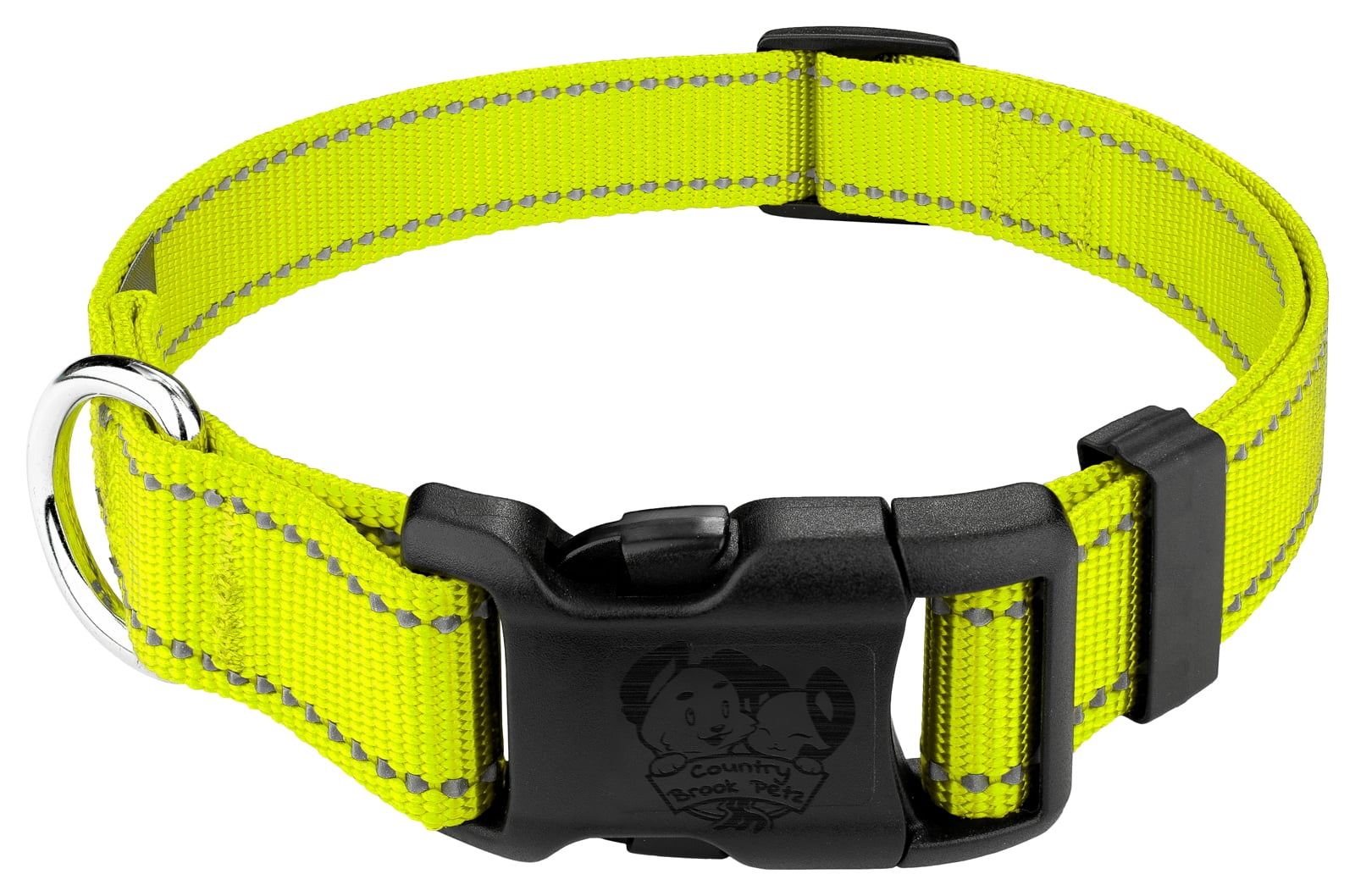 Country Brook Petz® Everyday Safety Reflective Dog Collar (Hot Yellow ...