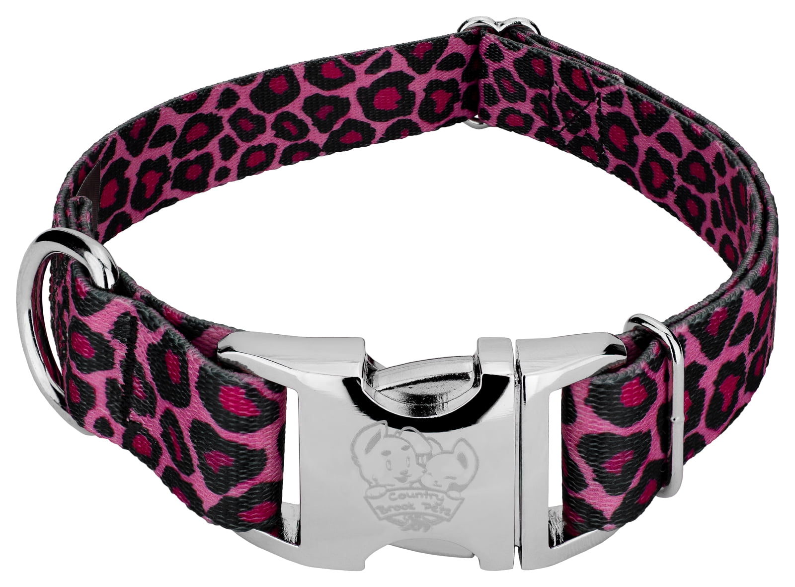 Country Brook Petz® Premium Pink Leopard Dog Collar, Medium - Walmart.com