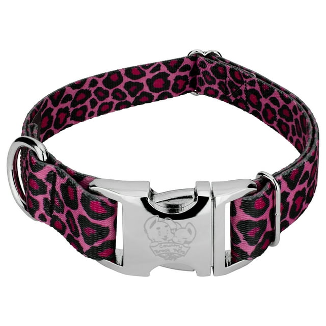 Country Brook Petz® Premium Pink Leopard Dog Collar, Medium - Walmart.com