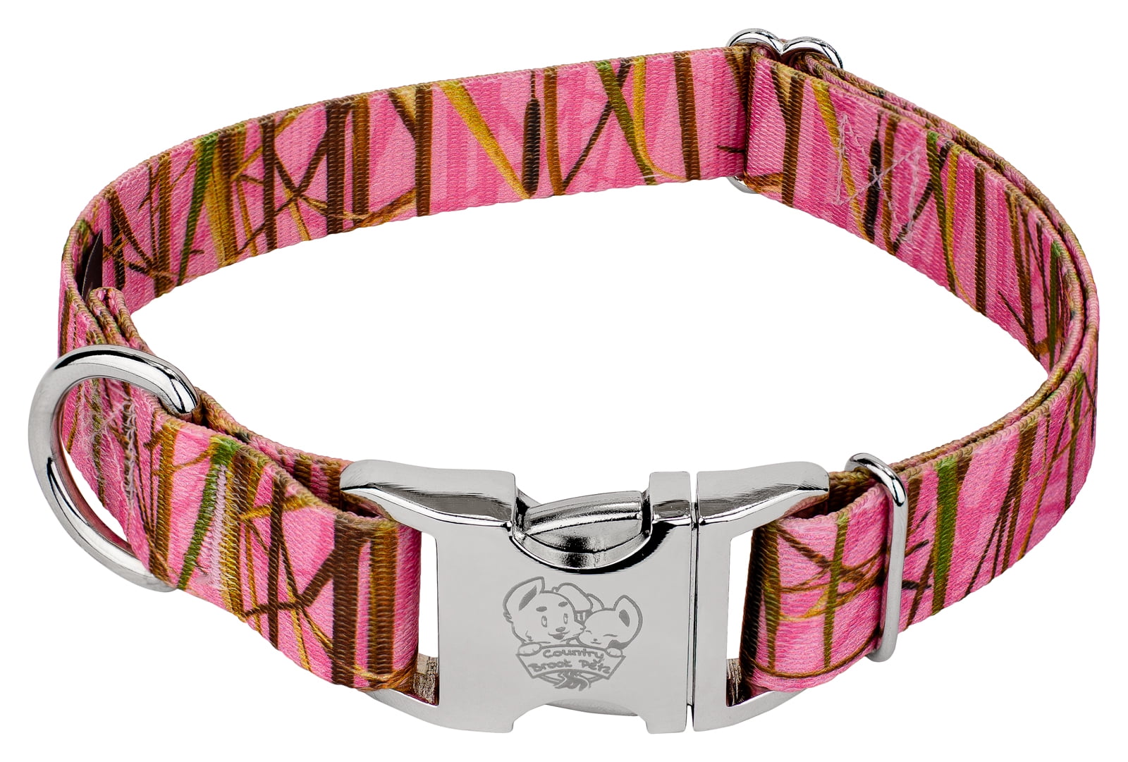 Country Brook Petz® Premium Pink Waterfowl Camo Dog Collar, Extra Large ...