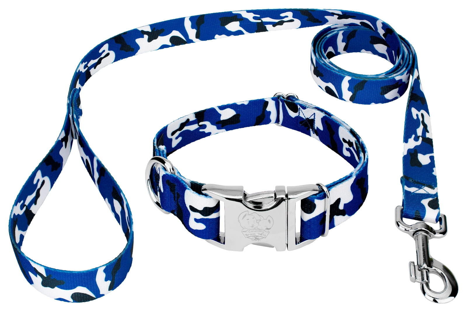 Country Brook Petz® Premium Royal Blue and White Camo Dog Collar and ...