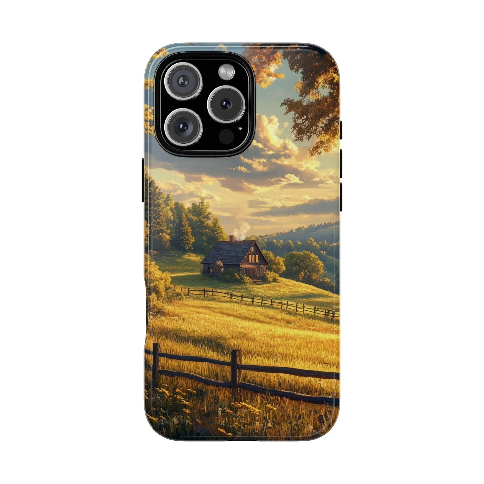 Country Cabin Meadow Rustic Nature Landscape Phone Case for 17 16 15 14 ...