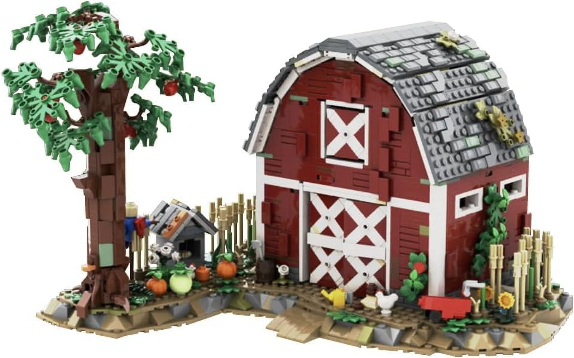Country Cabin Modular House Building Block Toys, Red Barn Farm Cabin ...