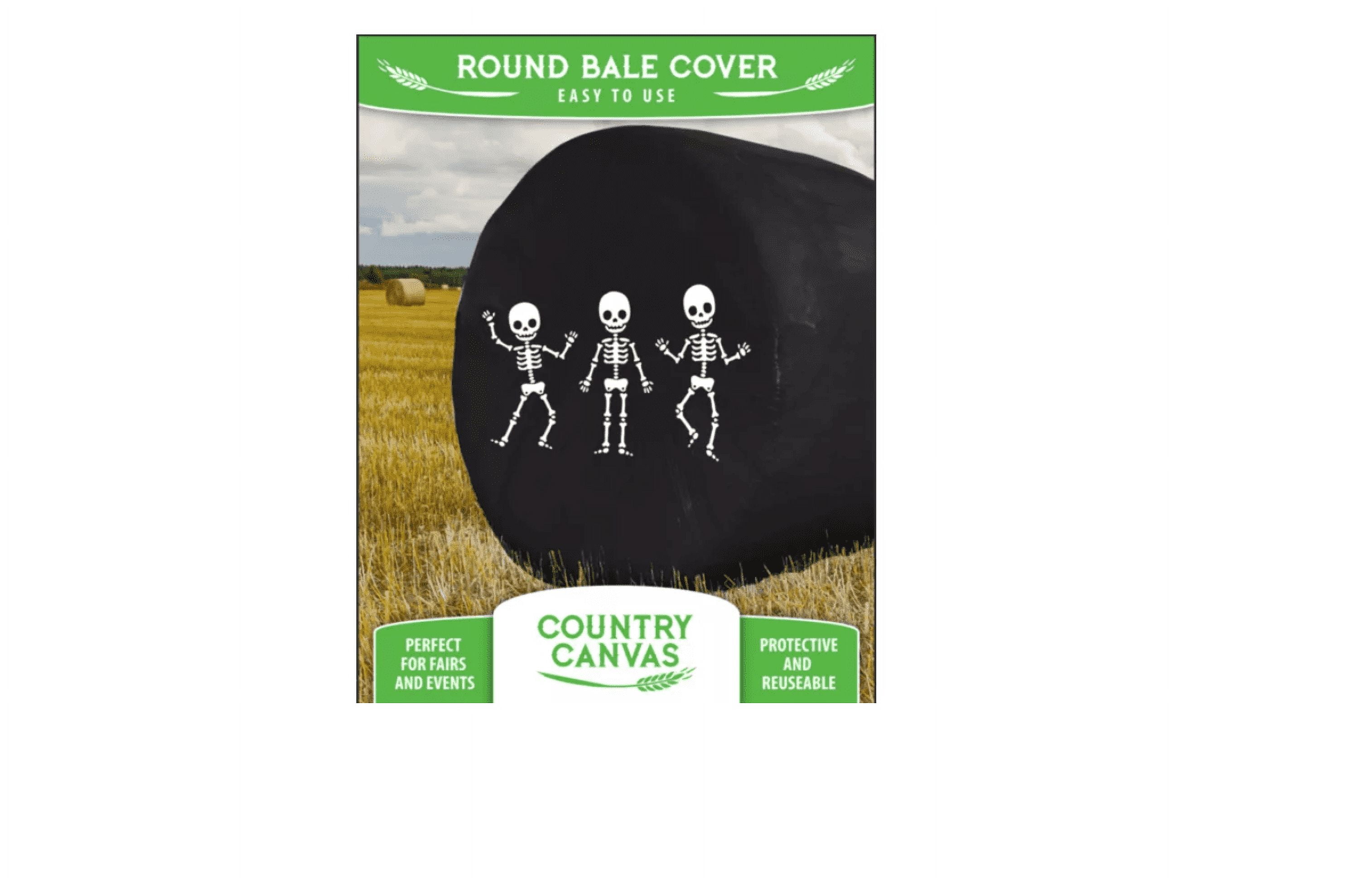 Country Canvas Hay Bale Cover, Black with Skeletons - Walmart.com