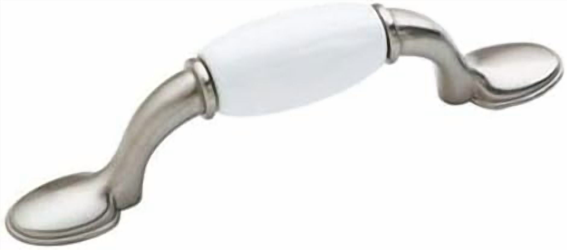Country Ceramic Pull Handle 3" Hole Spread Brushed Satin Nickel New ...