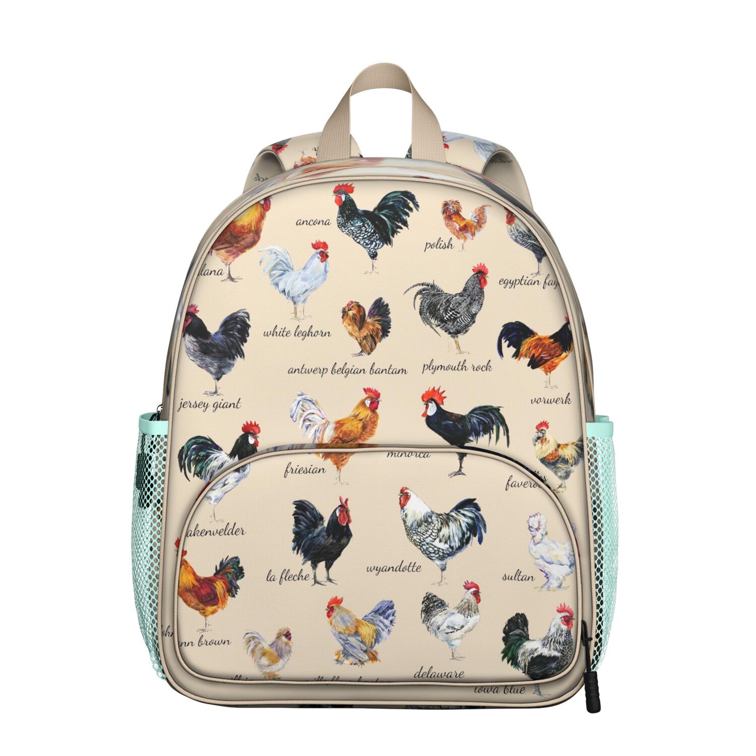 Country Chicken Farm Student Backpack – Rooster, Hen, Coop, Cluck, Egg ...
