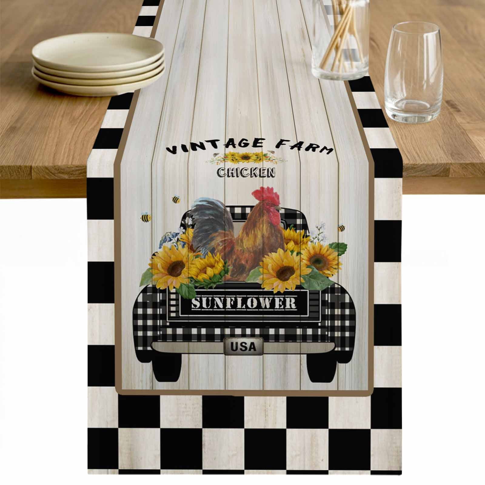 Country Chicken Table Runner 120 Inches Long Farmhouse Dress Scarves ...