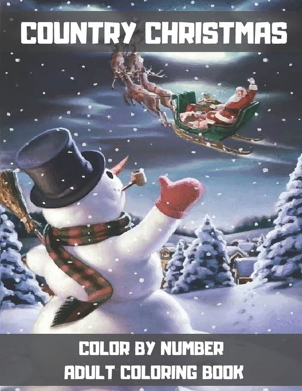 Country Christmas Color By Number Adult Coloring Book: Winter Scenes ...
