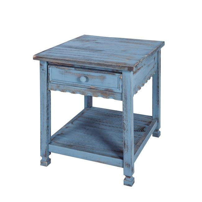 Country Cottage End Table, Rustic Blue Antique - Walmart.com