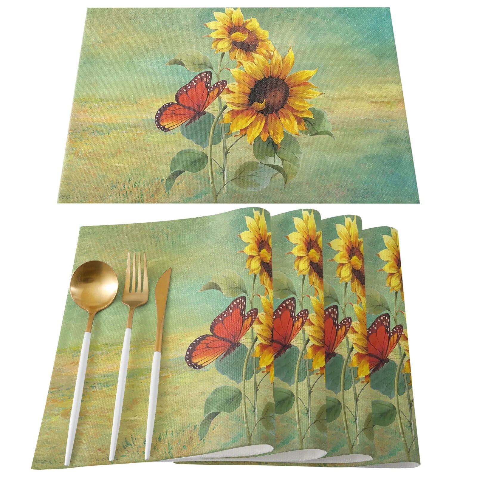 Country Countryside Vintage Table Mats for Dining Table Kitchen ration ...