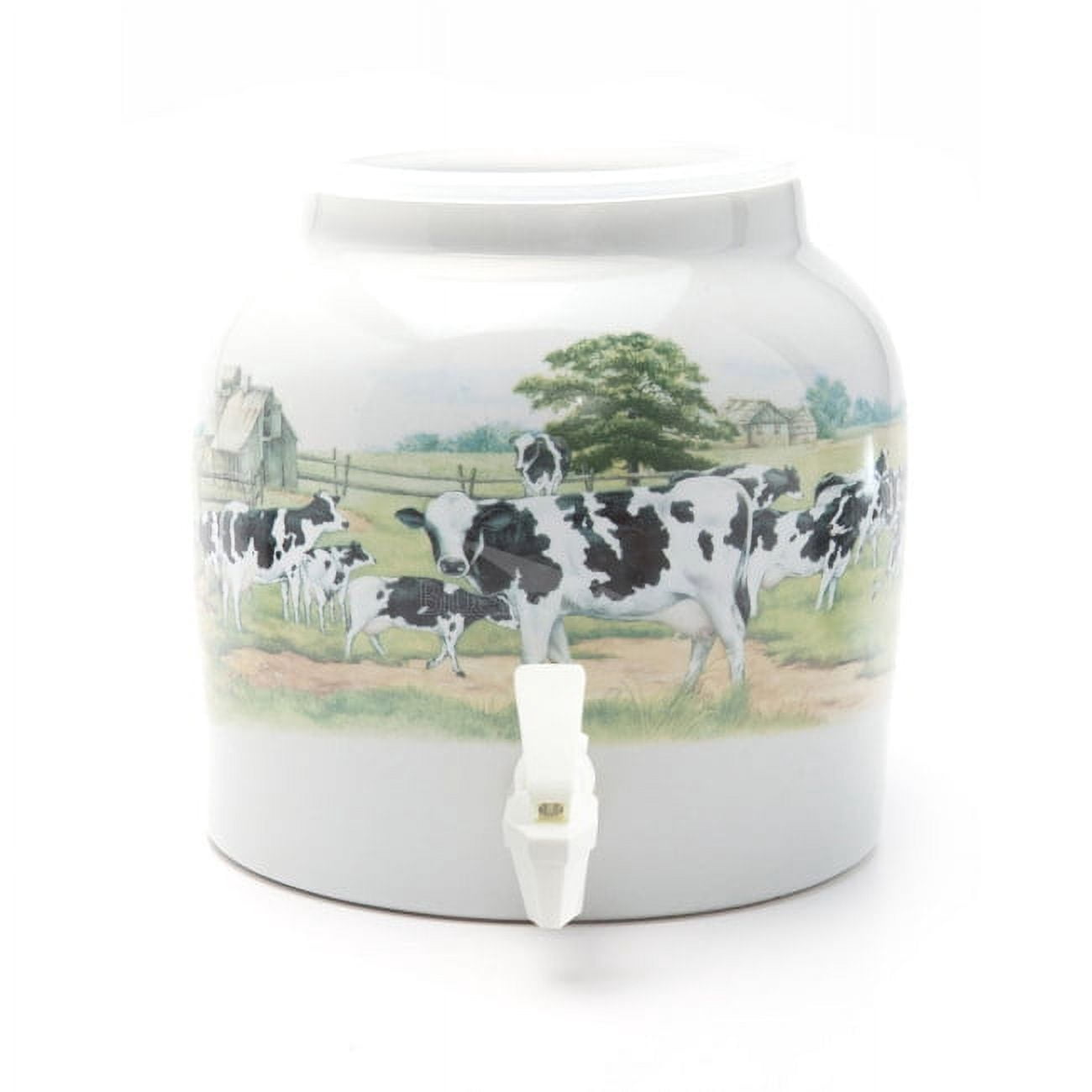 Country Cows Porcelain Water Beverage Dispenser Crock - 2.2 Gallons ...