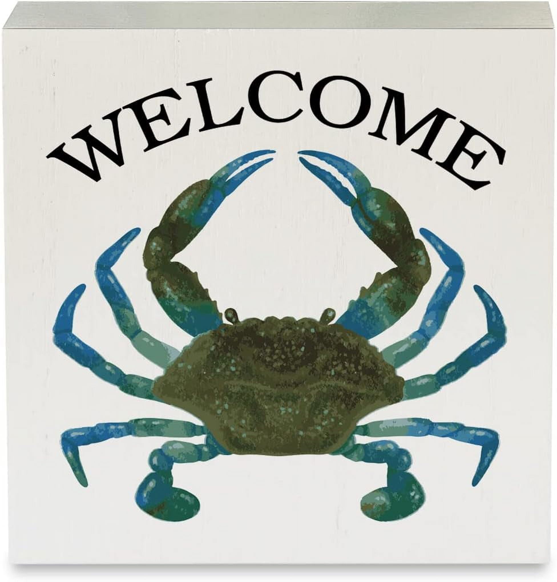 Country Crab Welcome Wood Box Sign Rustic Welcome Beach Themed Wooden ...