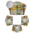 Country Dragonfly Round Table Placemats Set of 2 Wedge Placemats, Retro ...
