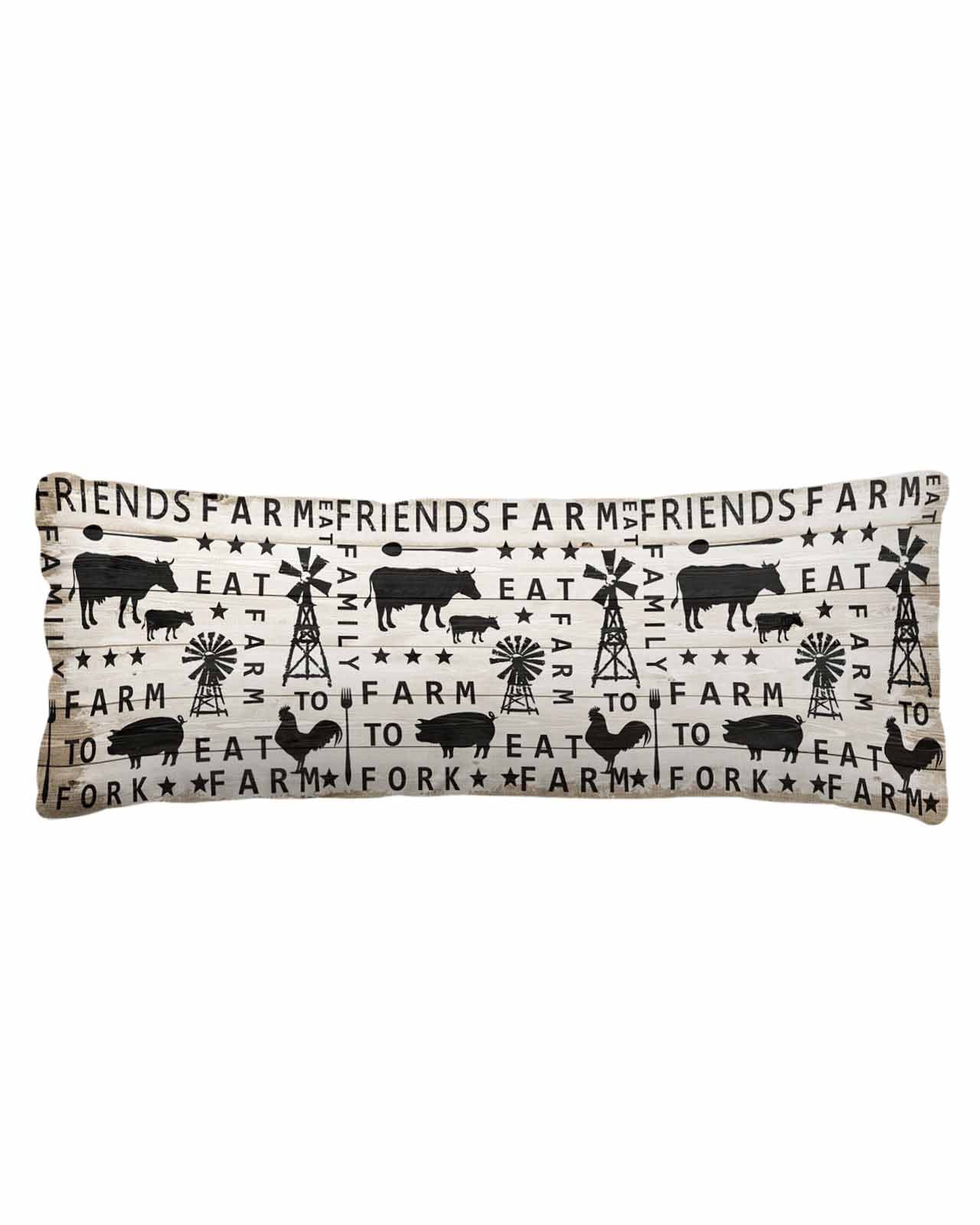Country Farm Body Pillow Cover 20 x 54 Inch Decorative Pillow Cover Cow ...