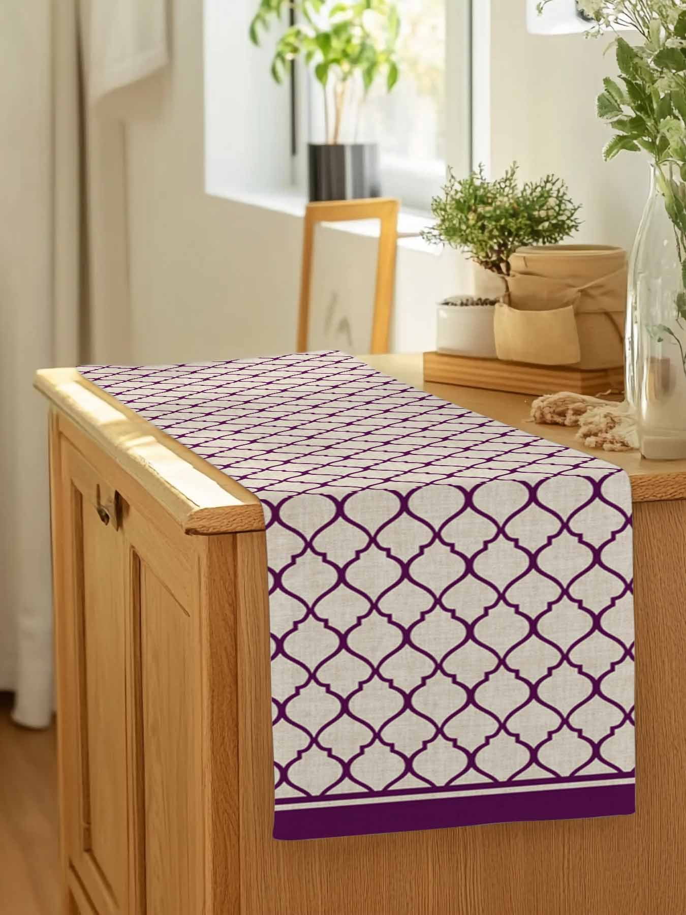 Country Farm Style Moroccan Diamond Lattice Table Runner 13x90in Non ...