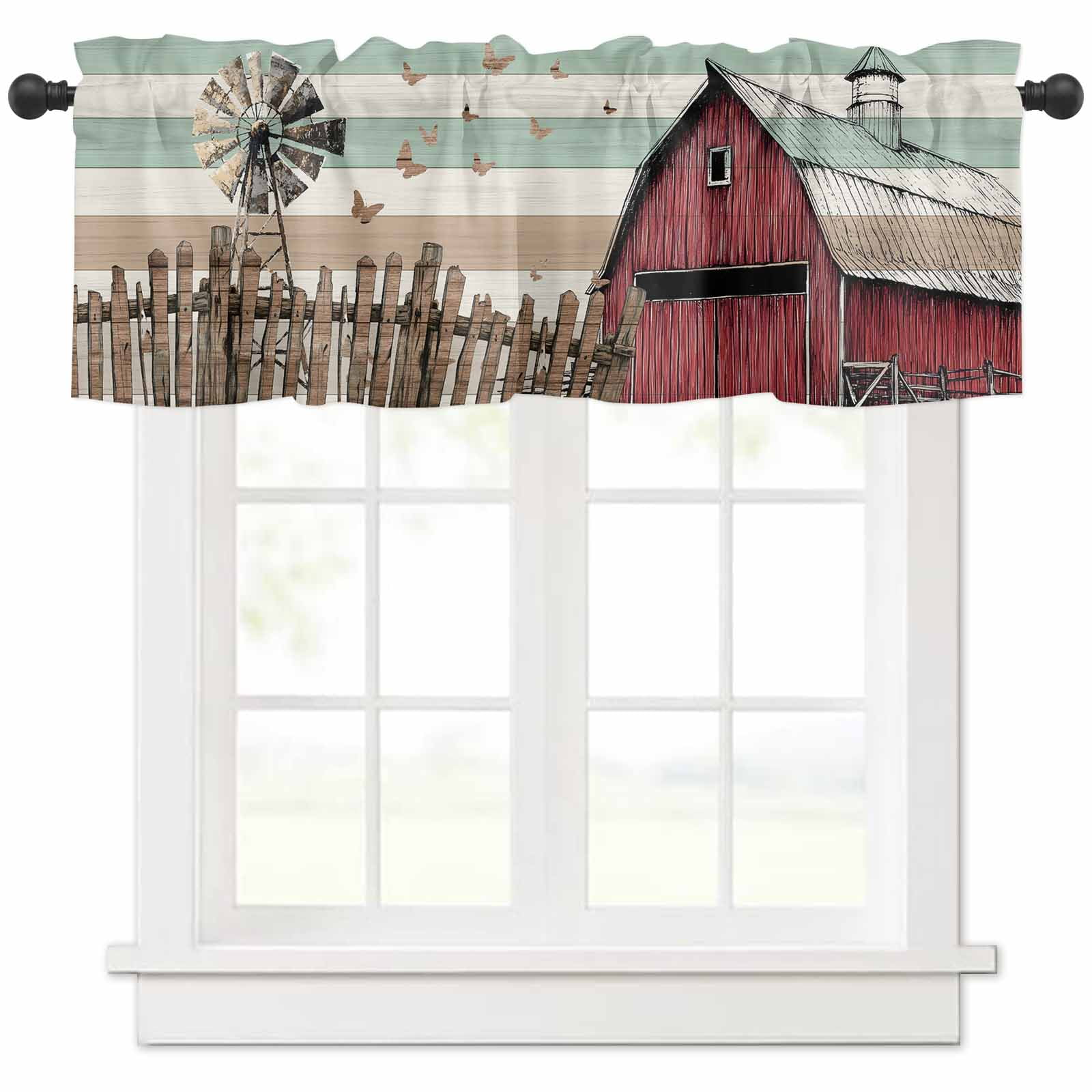 Country Farm Valances for Windows Farmhouse Kitchen Curtains Valances ...
