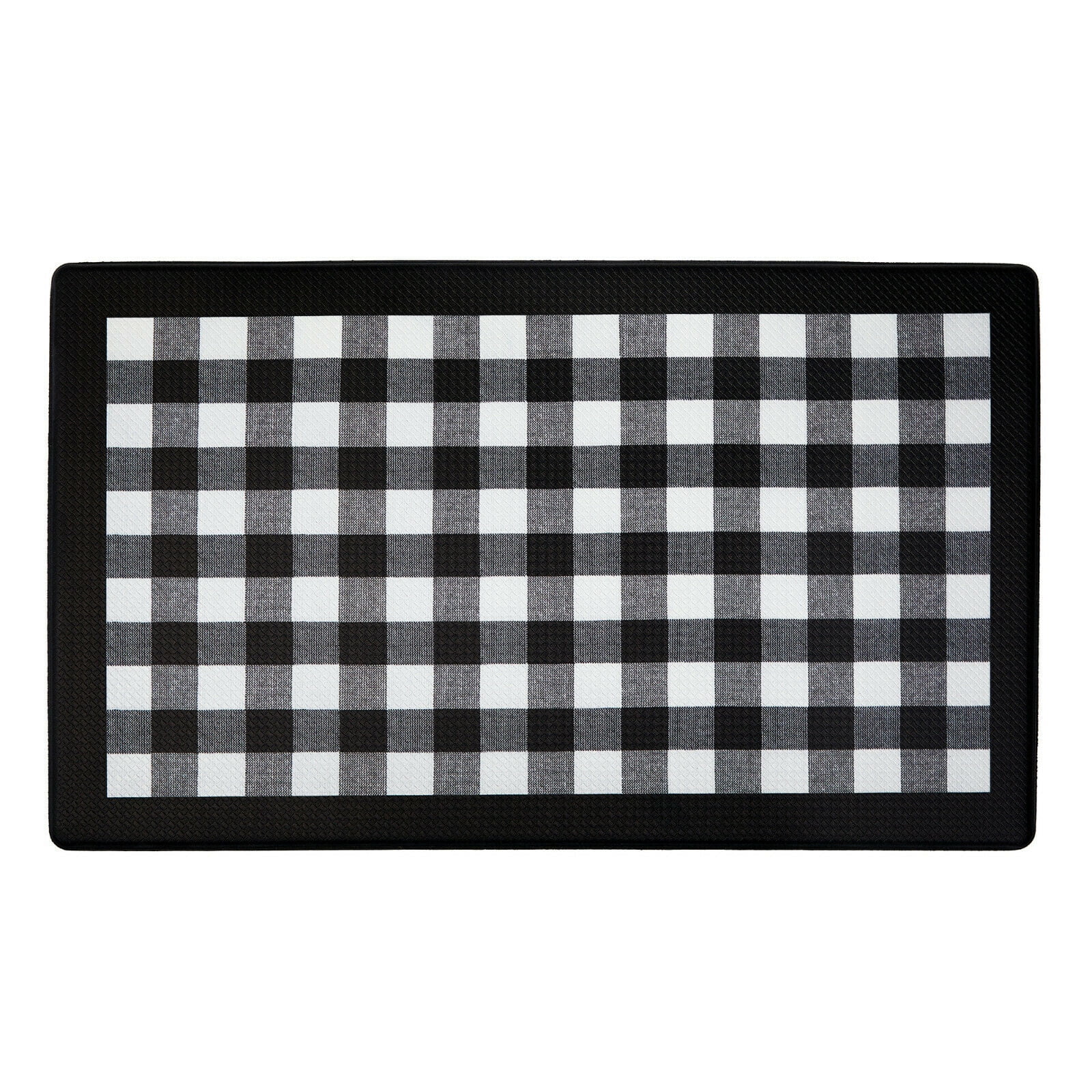Kate Aurora Country Farmhouse Buffalo Plaid Memory Foam Kitchen Mat, 30 ...