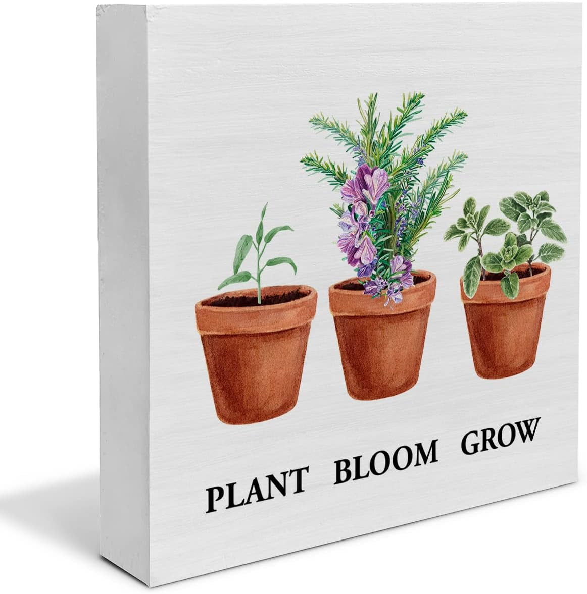 Country Farmhouse Spring Wood Box Sign Decor Desk Sign Spring Plant ...