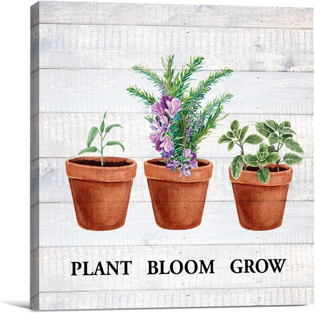 Country Farmhouse Spring Wood Box Sign Desk Decor Spring Plant Bloom ...