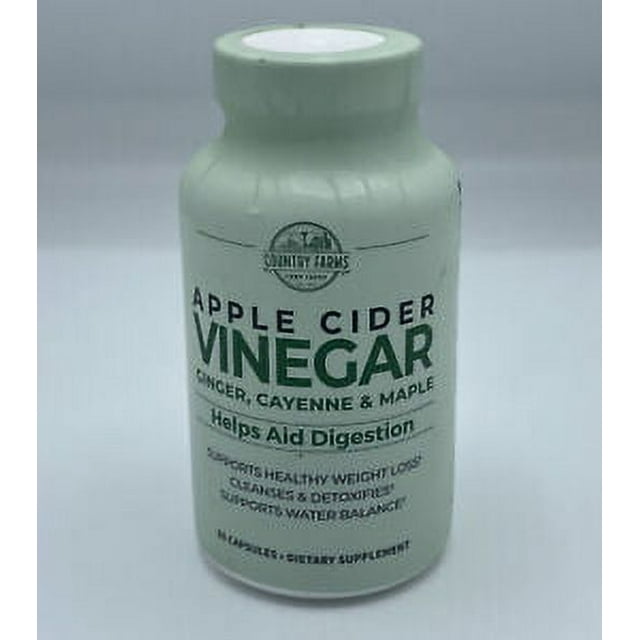 Country Farms Apple Cider Vinegar - 500mg - 90 Capsules - Exp 3/2024 ...